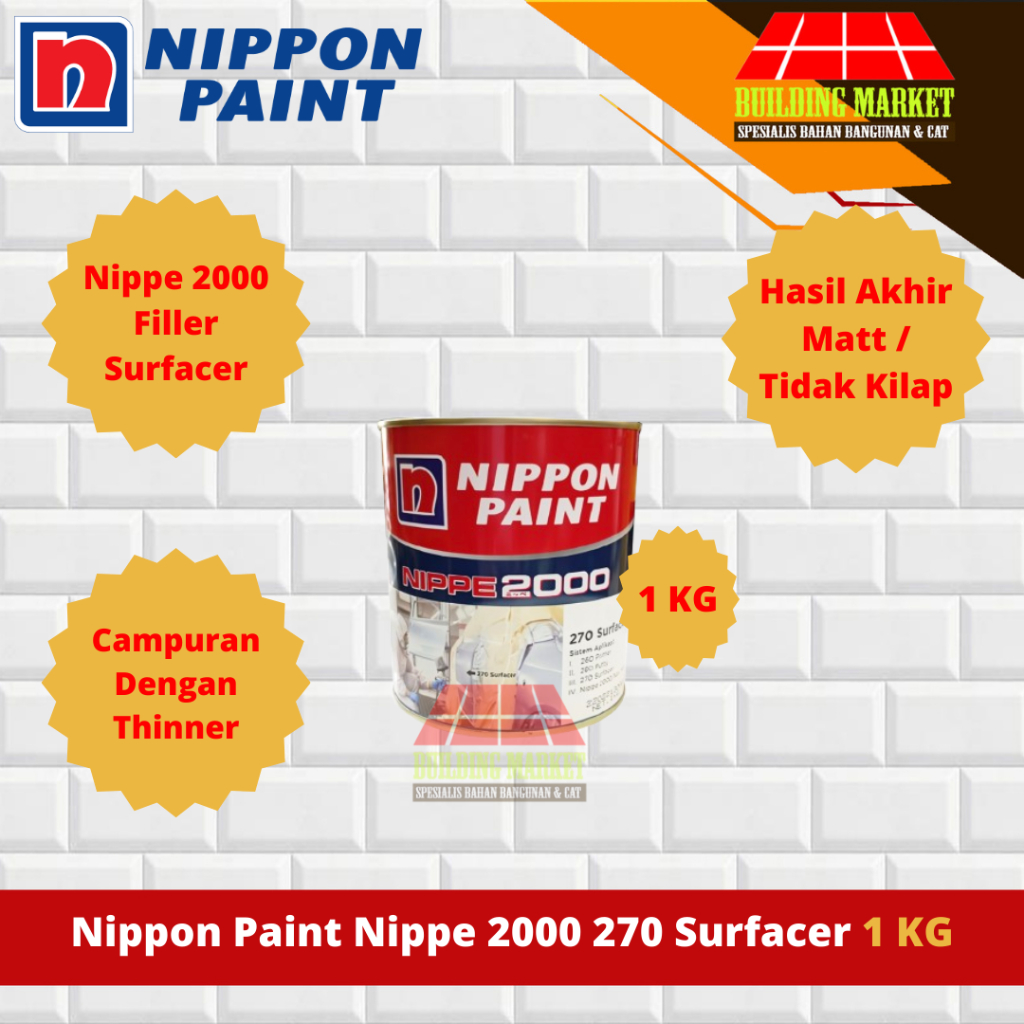 Jual CAT DASAR NIPPE 2000 CAT AUTO REFINISH NIPPE 270 SURFACER 1 KG ...