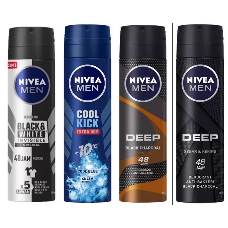 Jual NIVEA Men Cool kick extra dry spray 150 ML deodorant spray ...
