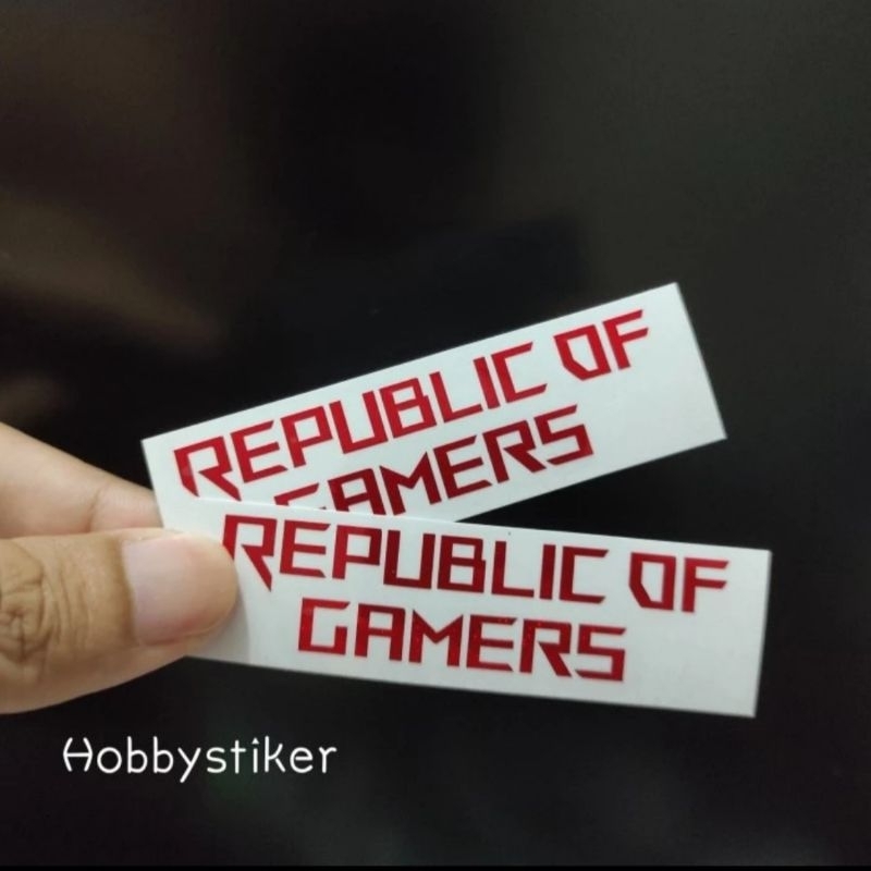 Jual Stiker tulisan rog republic of gamer untuk pc laptop | Shopee ...