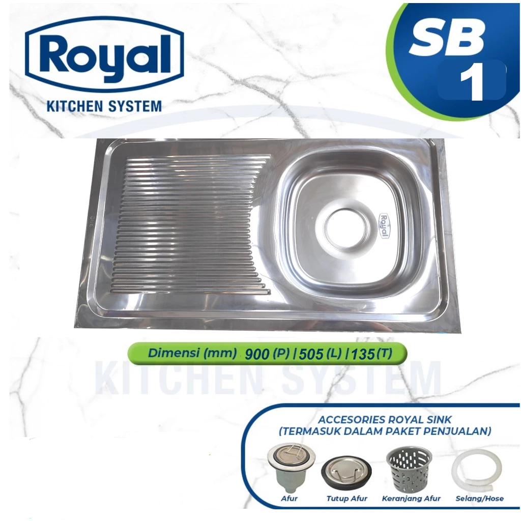 Jual Royal Kitchen Sink SB 1 Wastafel Dapur Bak Cuci Piring Sayap ...