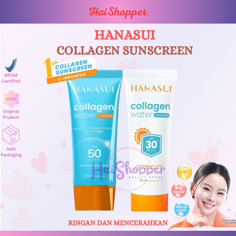 Jual Hanasui Collagen Water Sunscreen SPF 50 | Hanasui Collagen Water ...