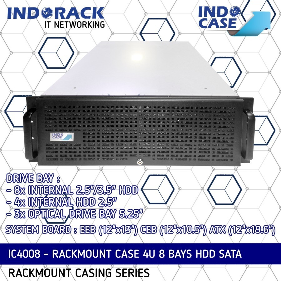 Jual IC4008 Rackmount Case 4U 10 Bay HDD SATA 2 Bay Internal Casing ...