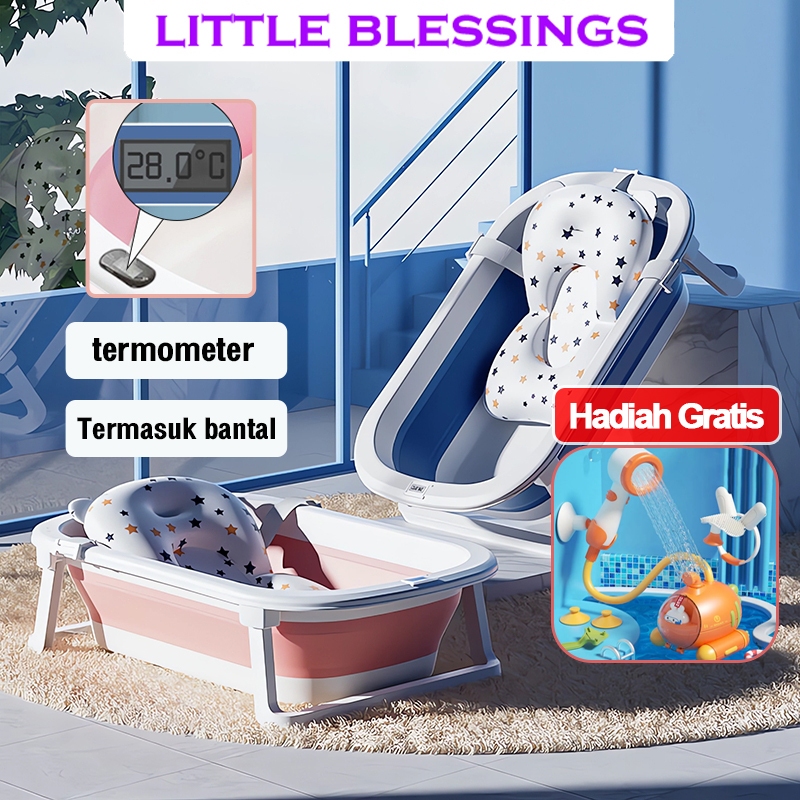 Jual [ Free Shipping ] Foldable Baby Bath Tub Dengan Termometer Bak ...