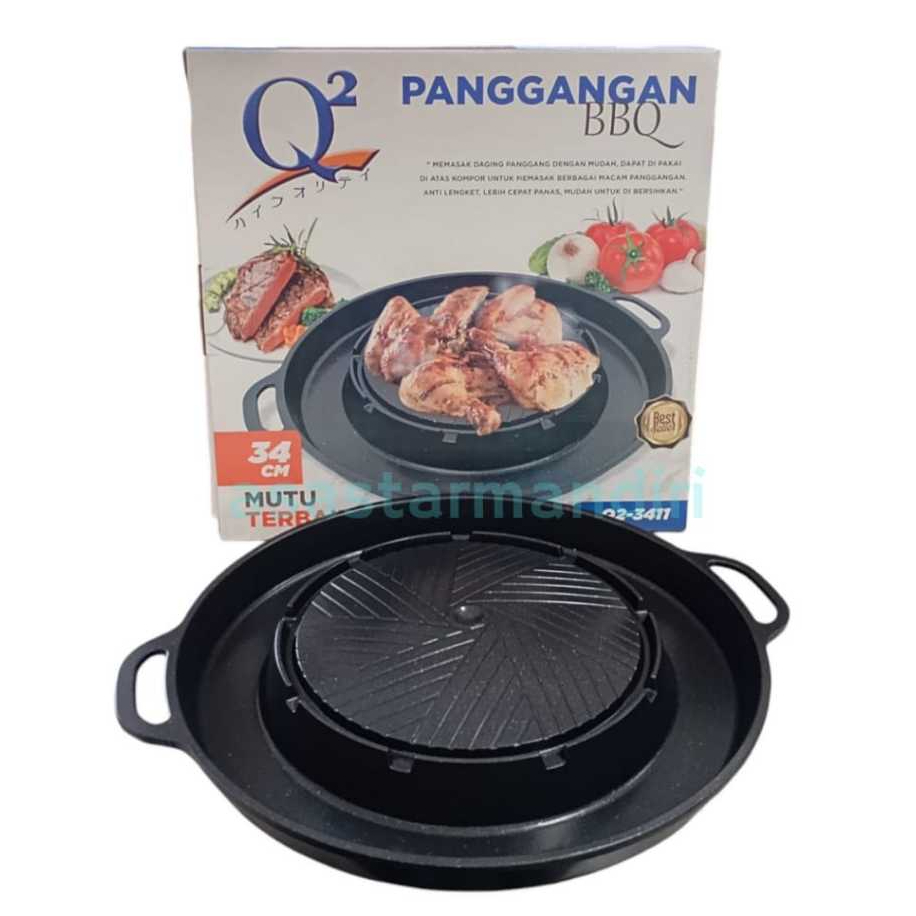 Jual Panggangan BBQ Grill 34CM Q2 3411/BBQ Grill Plate Korea Anti ...