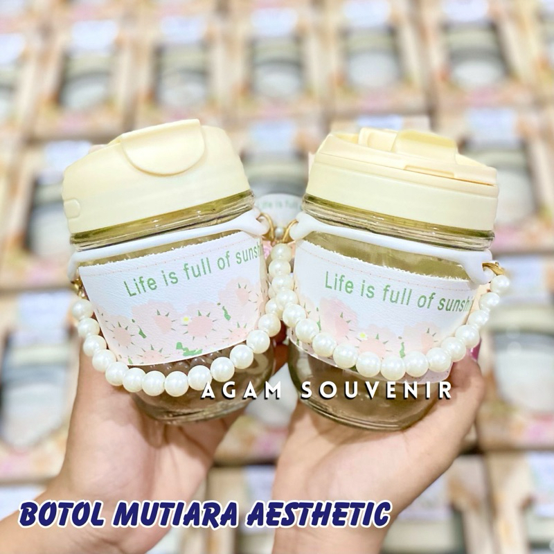 Jual BOTOL KACA MUTIARA AESTHETIC No box [ min 5 ] ESTETIK viral ...