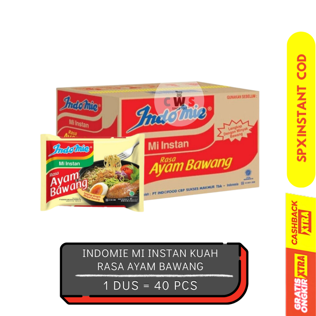 Jual INDOMIE KUAH MI AYAM BAWANG Instan - 69 gr / 40 Pcs / 1 Dus ...