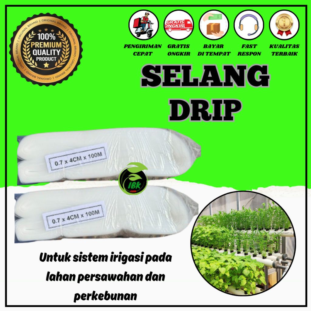 Jual Selang Drip 7 mikron 4cm 100 meter - Pipa 3/4 inch Warna putih ...