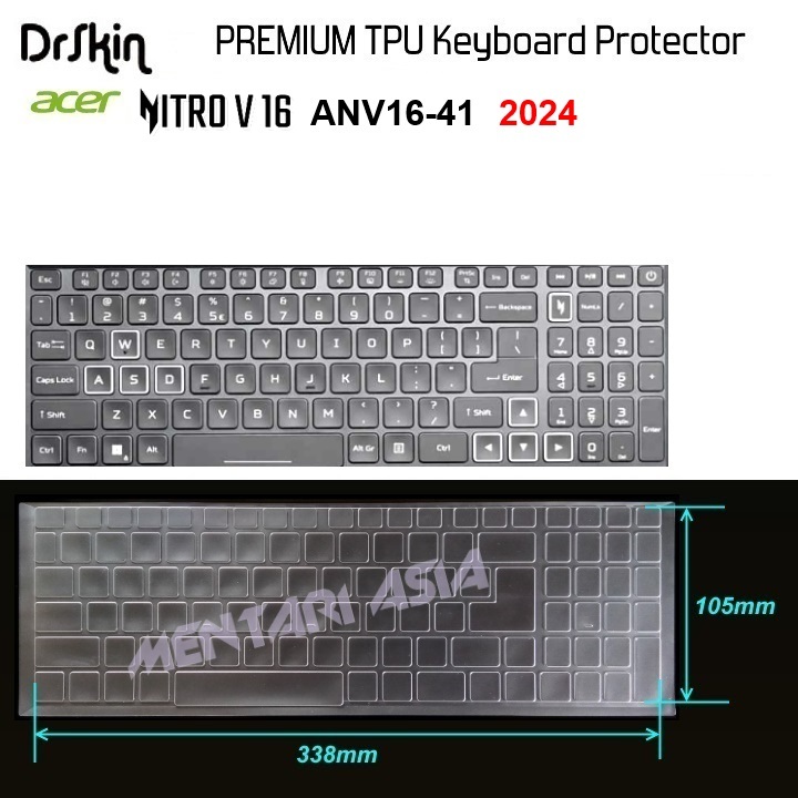 Jual Keyboard Protector ACER Nitro V16 ANV16-41 2024 - DrSkin PREMIUM TPU Clear | Shopee Indonesia