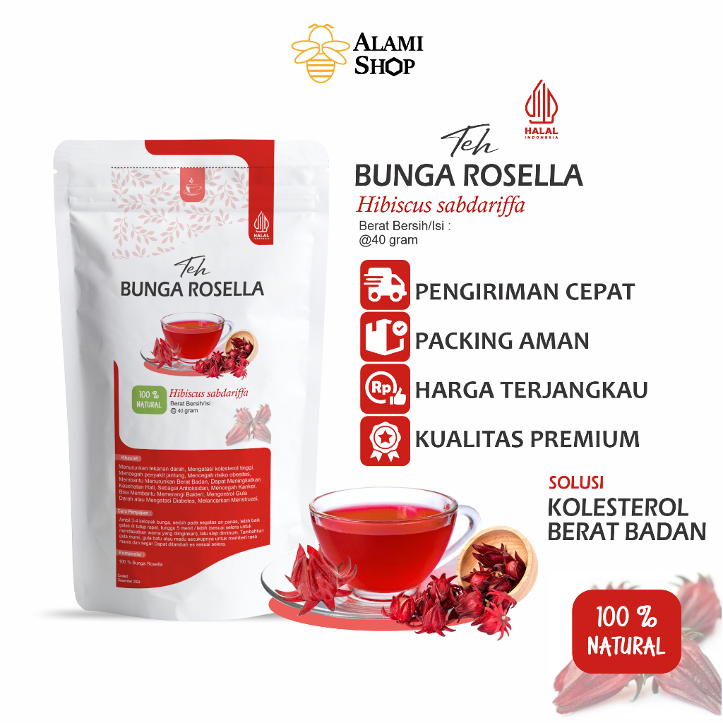 Jual Rosella Teh Bunga Rosela Kering Penurun Berat Badan Dan Kolesterol ...