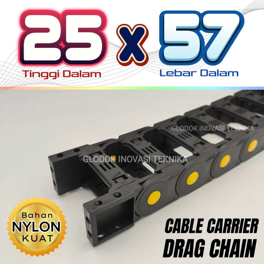 Jual Cable carrier drag chain pembawa kabel nylon nilon wire 25 x 57 ...