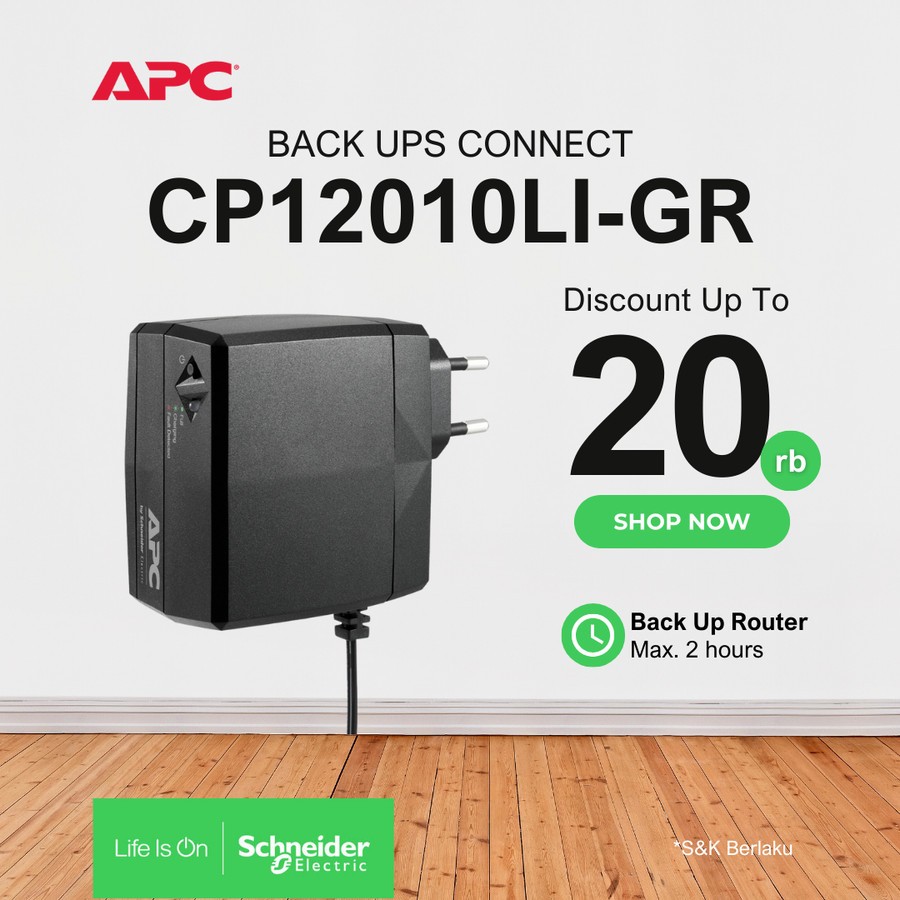 Jual UPS DC APC Back-UPS Connect 12W 12VDC 1A Lithium CP12010LI-GR ...