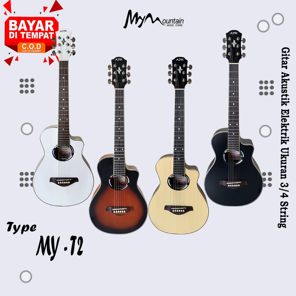 Jual Gitar Akustik Elektrik 7545R MY-T2 Ukuran 3/4 Free Packing Kayu | Shopee Indonesia