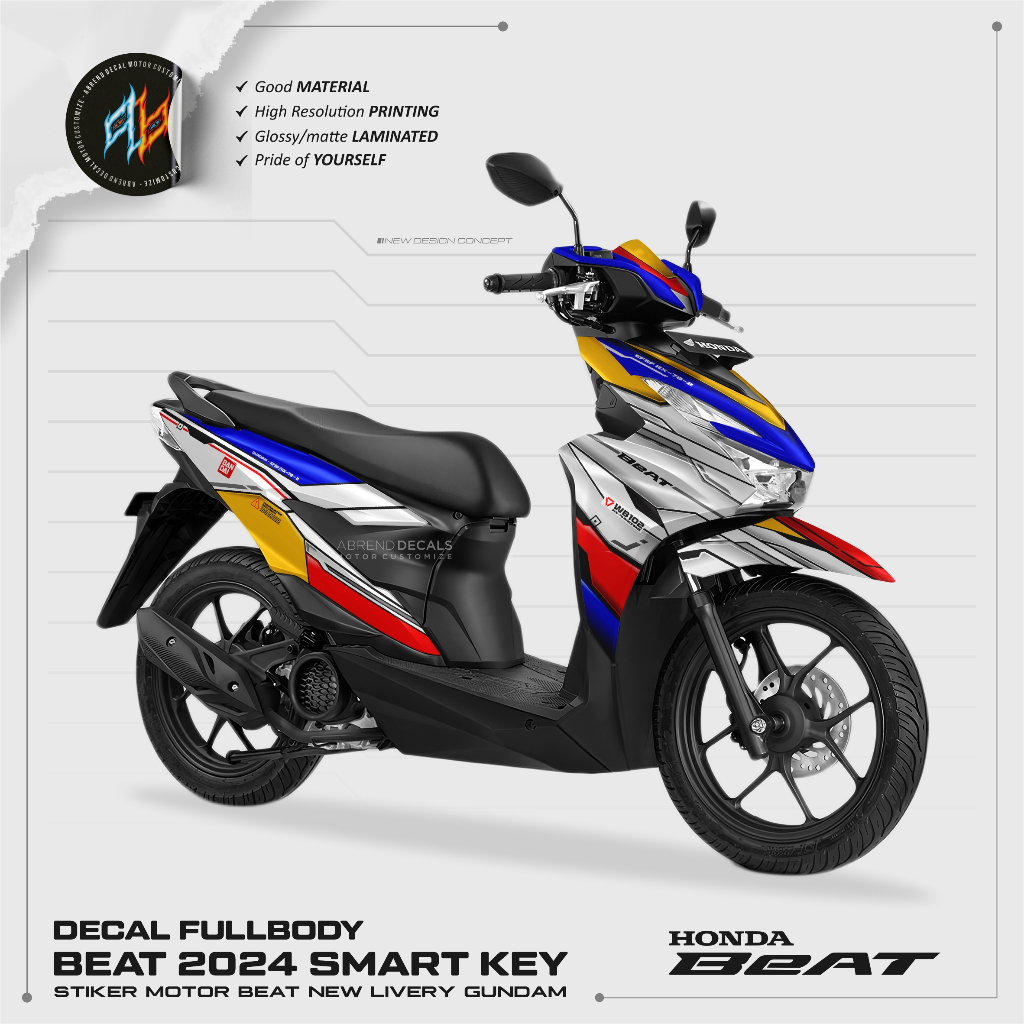 Jual DECAL FULLBODY BEAT 2024 LIVERY GUNDAM ROBOTIC / STIKER MOTOR ...