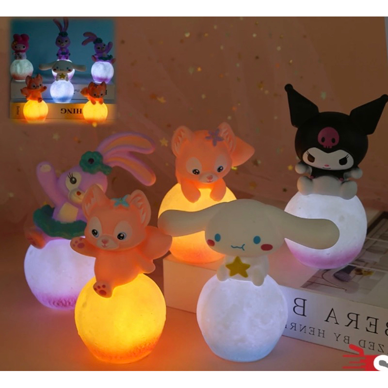Jual Lampu Malam Anjing Giok Sanrio yang lucu/ Lampu Malam Bulan 3D ...