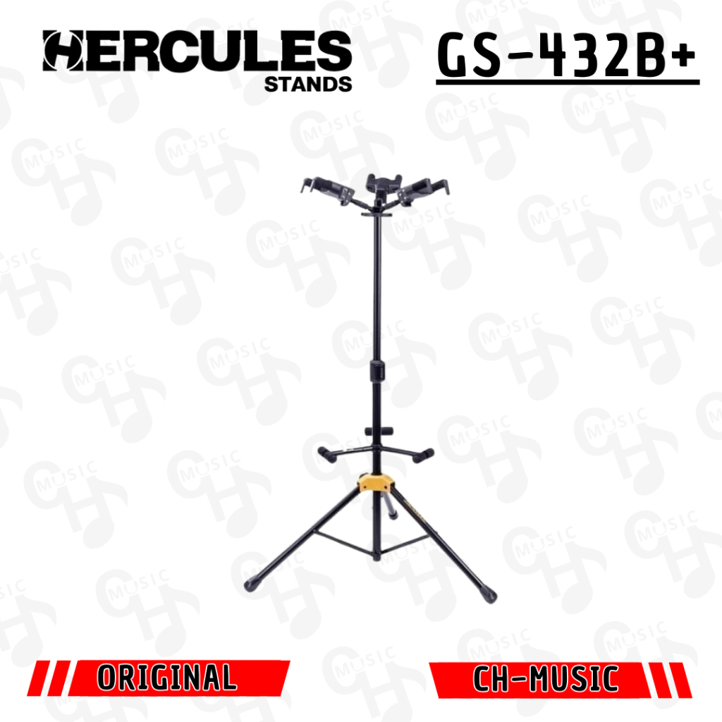 Jual Triple Guitar Stand Hercules GS432B Plus Auto Grip System Foldable Backrest GS-432B ...