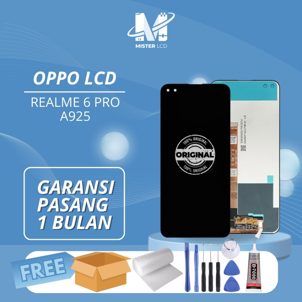 Jual LCD REALME 6 PRO / A92S FULLSET ORIGINAL FREE LEM + OPENING SET ...