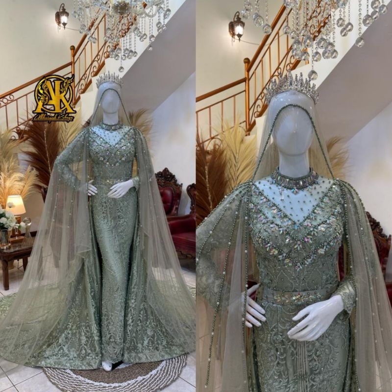 Jual GAUN PENGANTIN SLIM FULL PAYET / GAUN PENGANTIN MEWAH / WEDDING ...