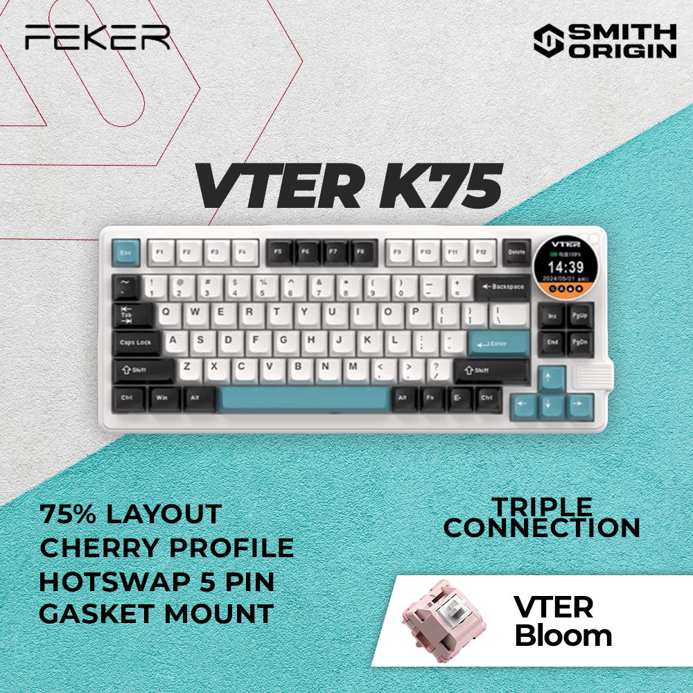 Jual FEKER VTER K75 RGB with Screen Mechanical Keyboard | Shopee Indonesia