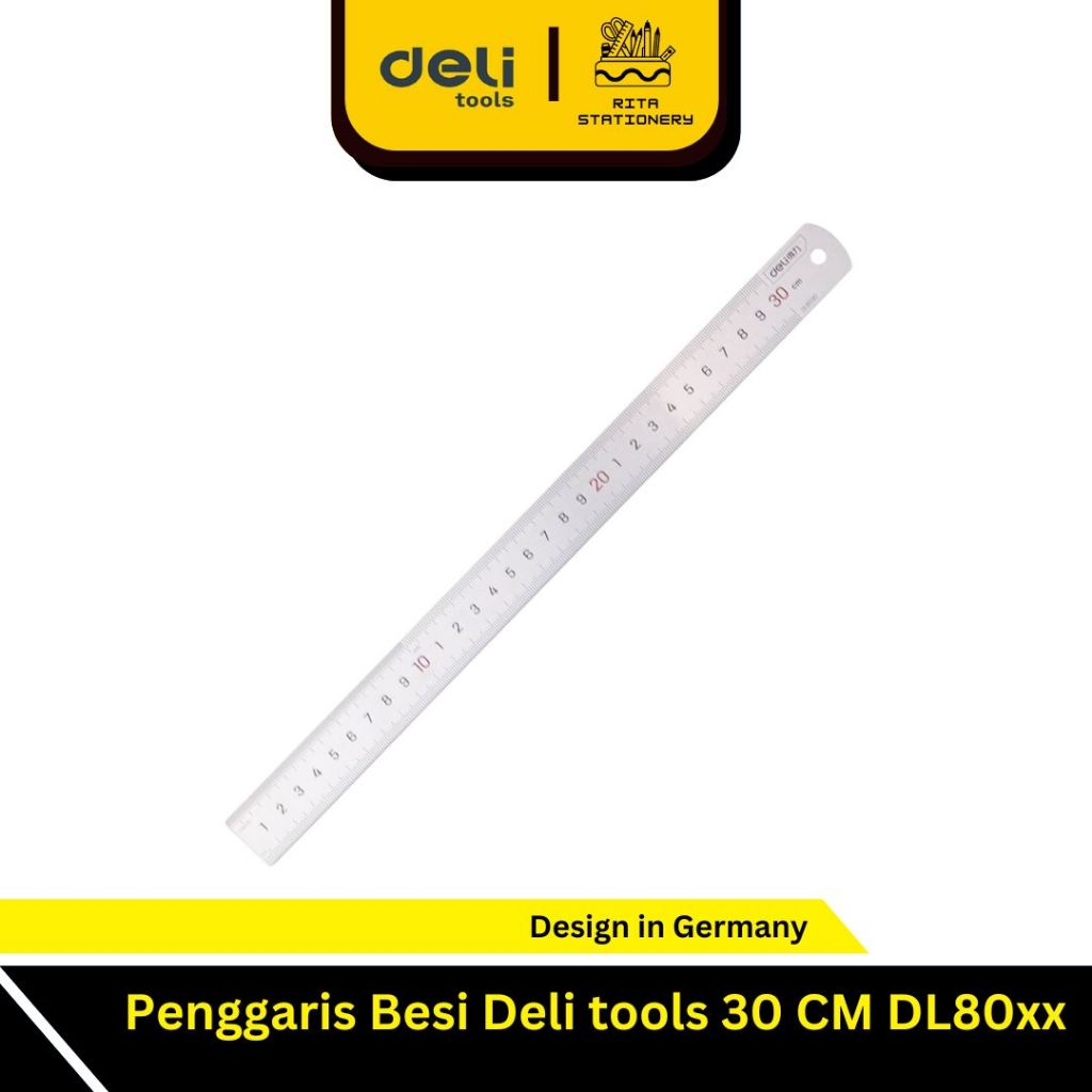 Jual Penggaris Besi Deli tools 30 CM DL8030 Tebal | Shopee Indonesia