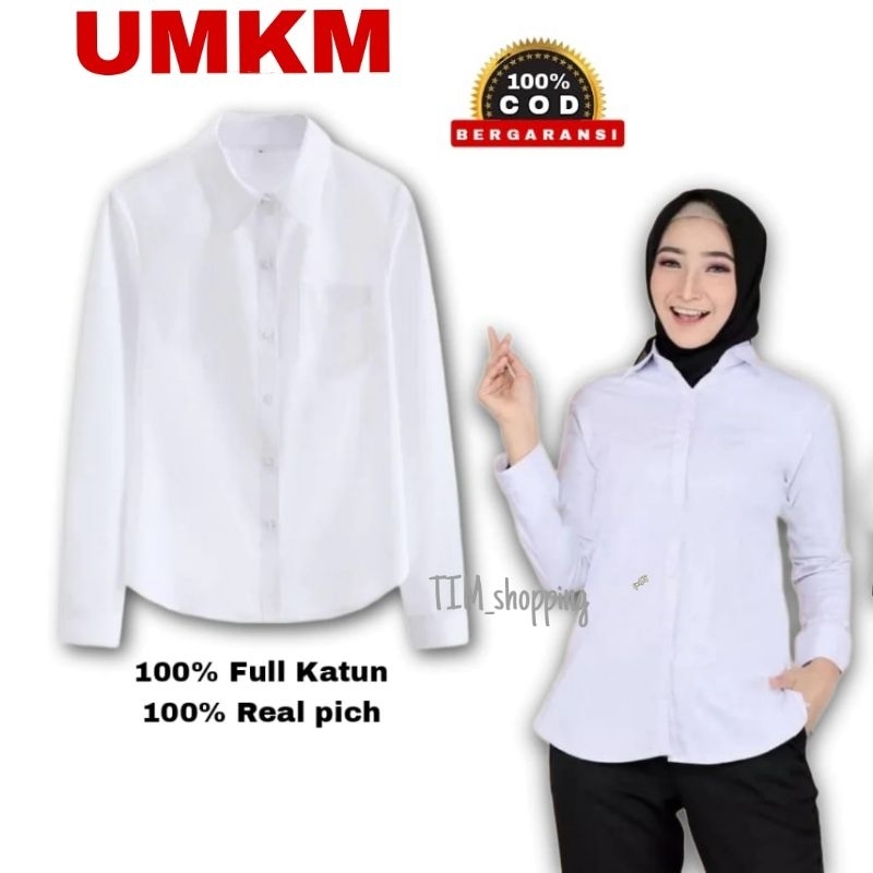 Jual kemeja putih wanita - kemeja wanita kerja formal - HEM putih ...