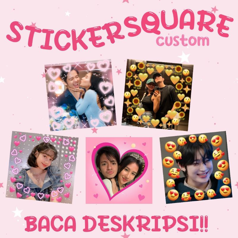 Jual STICKER SQUARE CUSTOM || CETAK STICKER HADIAH KADO PASANGAN MUNGIL ...