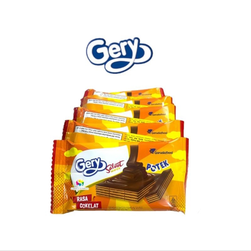 Jual Gery Saluut Wafer Potek Rasa Cokelat 15g ( 1 Pack / 10 Pcs ...