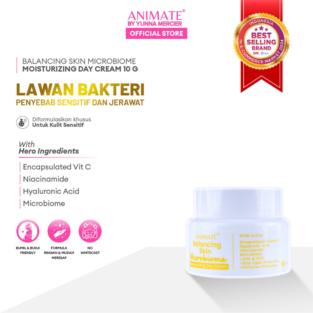 Jual Animate Balancing Skin Microbiome Moisturizing Day Cream 10 gr ...