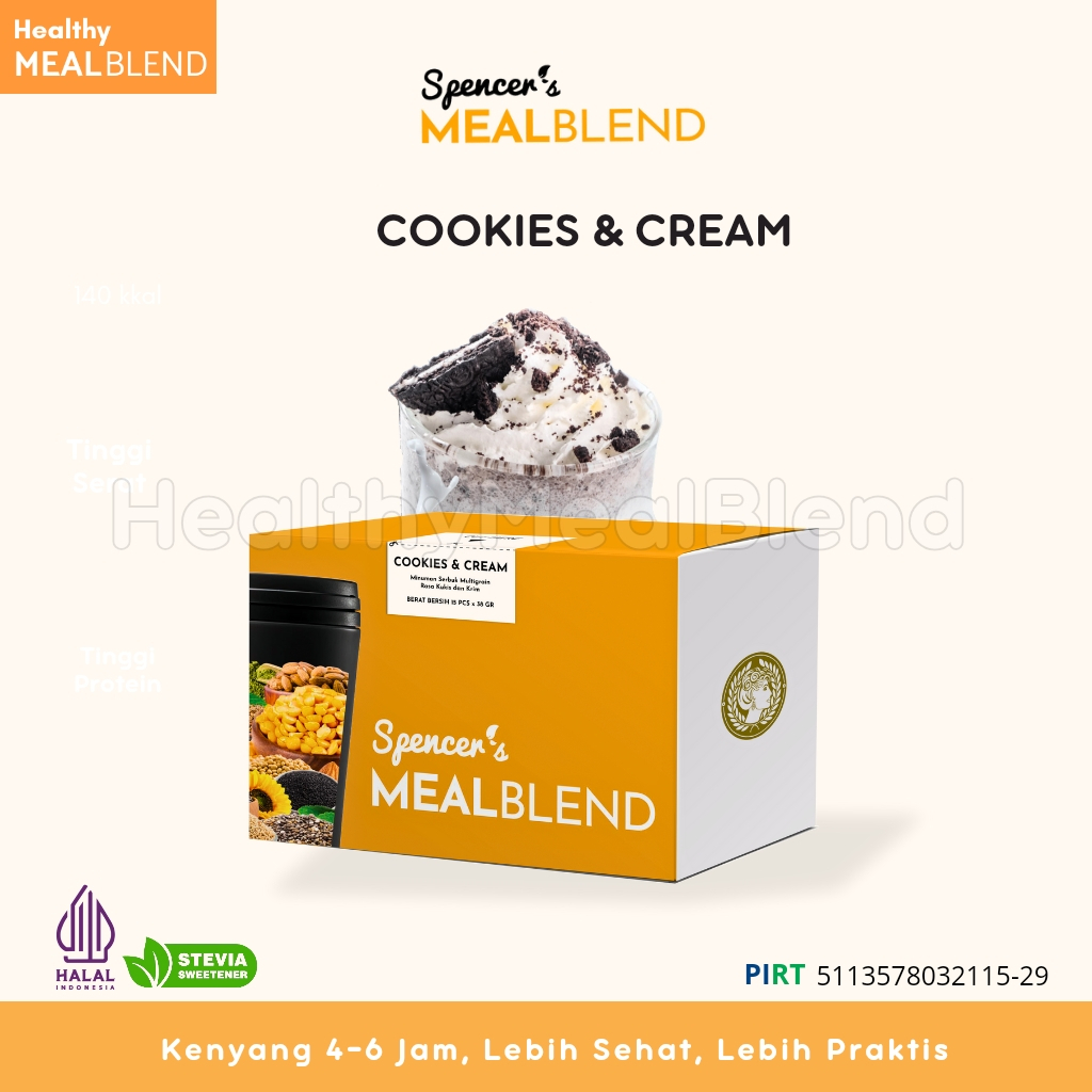 Jual (Trial 1 Sachet) Spencer's Mealblend Multigrain COOKIES AND CREAM Beli 1 Box (Free Botol ...