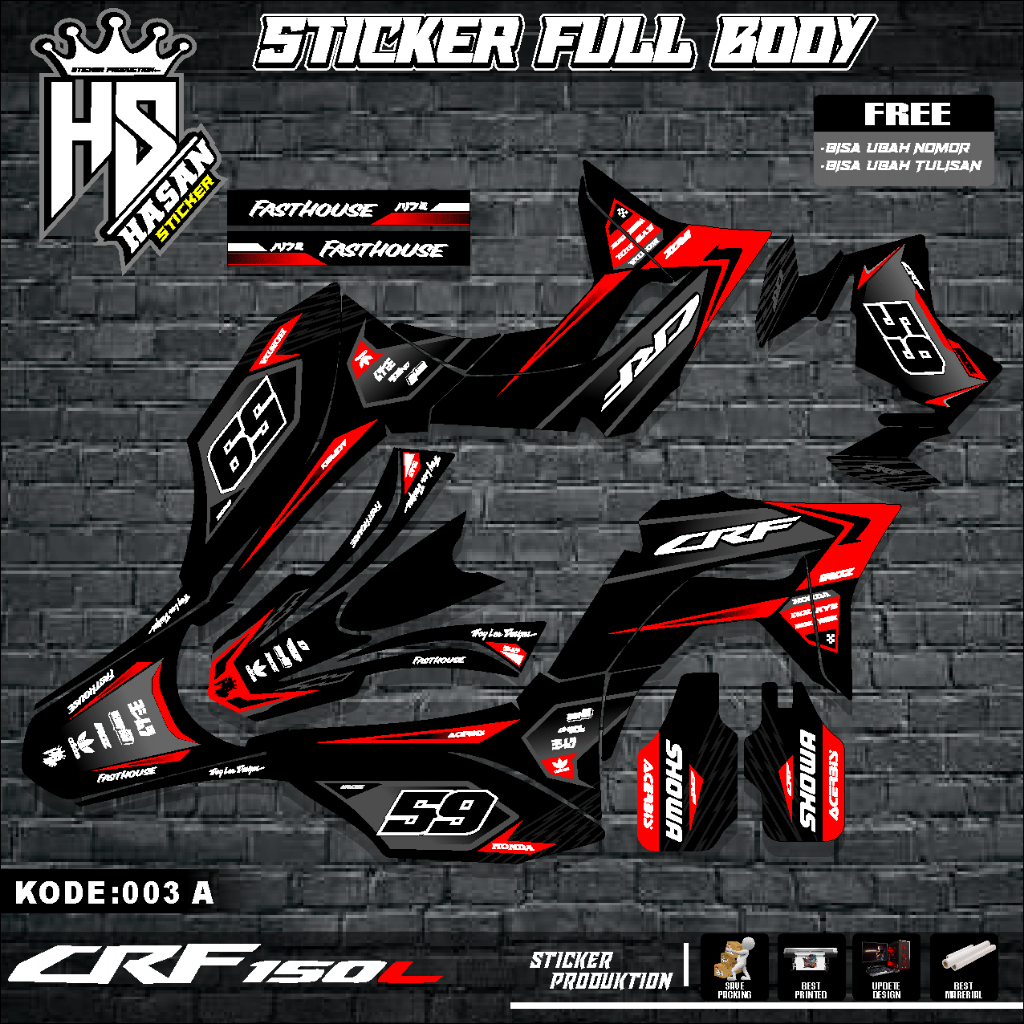 Jual Sticker Decal Crf 150 L Full Body Decal Crf Custom Desain Grafis Simple Paling Dicari ...