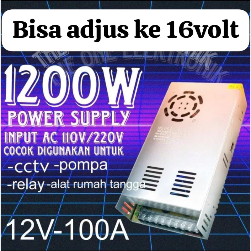Jual Adaptor PSU power supply 12v-15volt 100a switching trafo murni ...