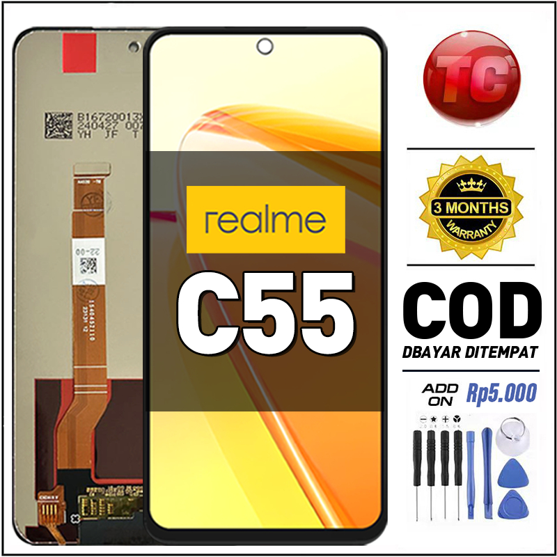 Jual LCD Realme C55 Original 100% Fullset Asli Ori Touchscreen Compatible For Glass Touch Screen ...