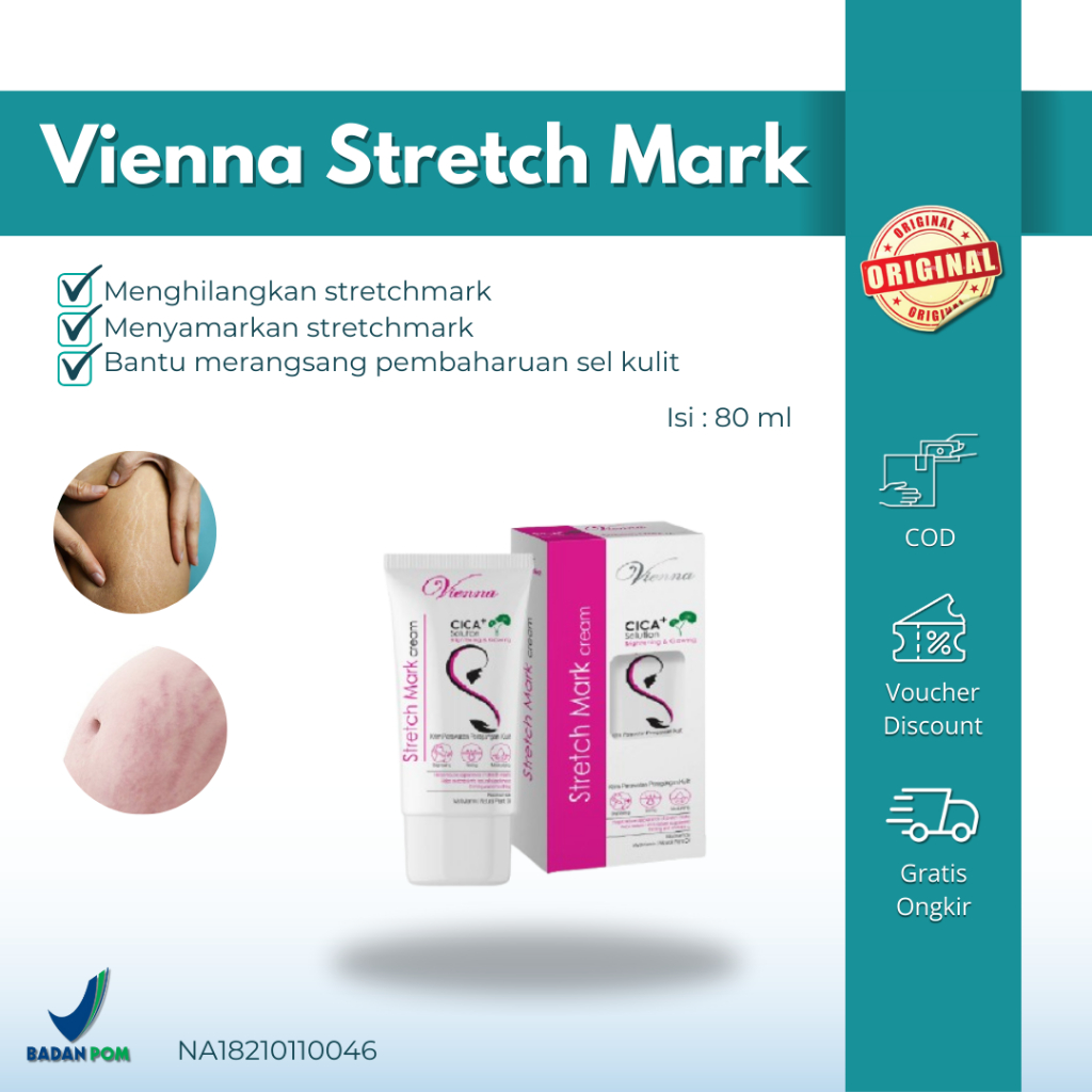 Jual Vienna Stretch Mark Original 80ml penghilang stretch mark paling ...