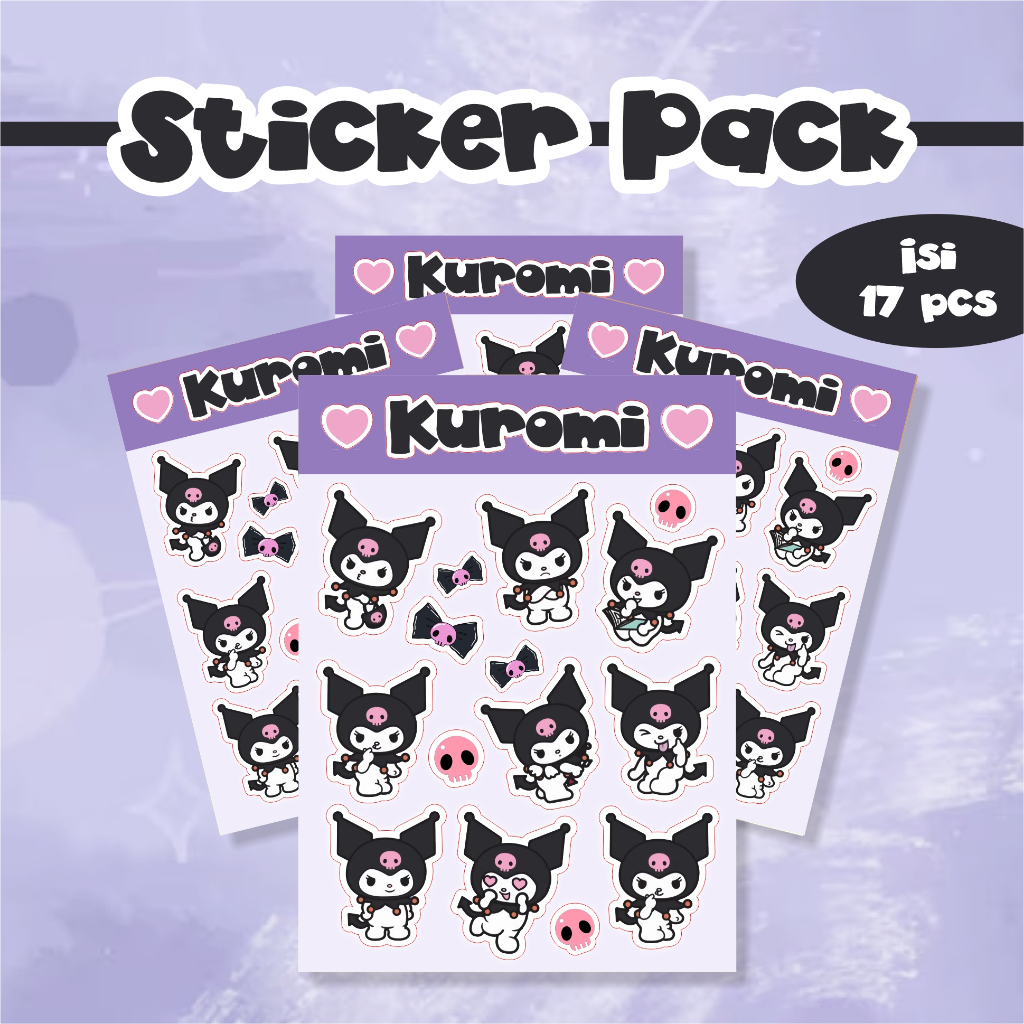 Jual Kuromi Sticker Pack Cutting Waterproof Glossy Tumbler Diary ...