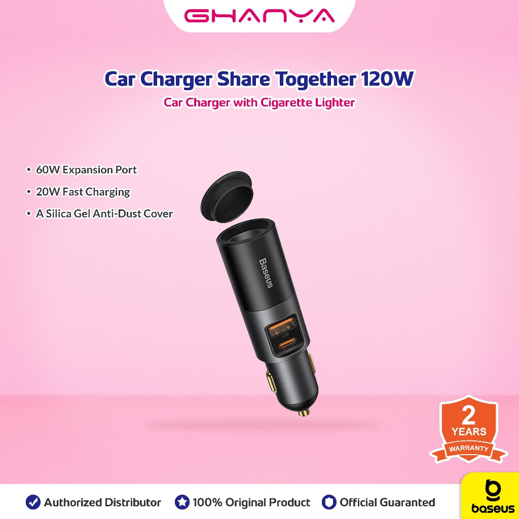 Jual Baseus Car Charger Share Together 120W with Lighter Pemantik USB ...
