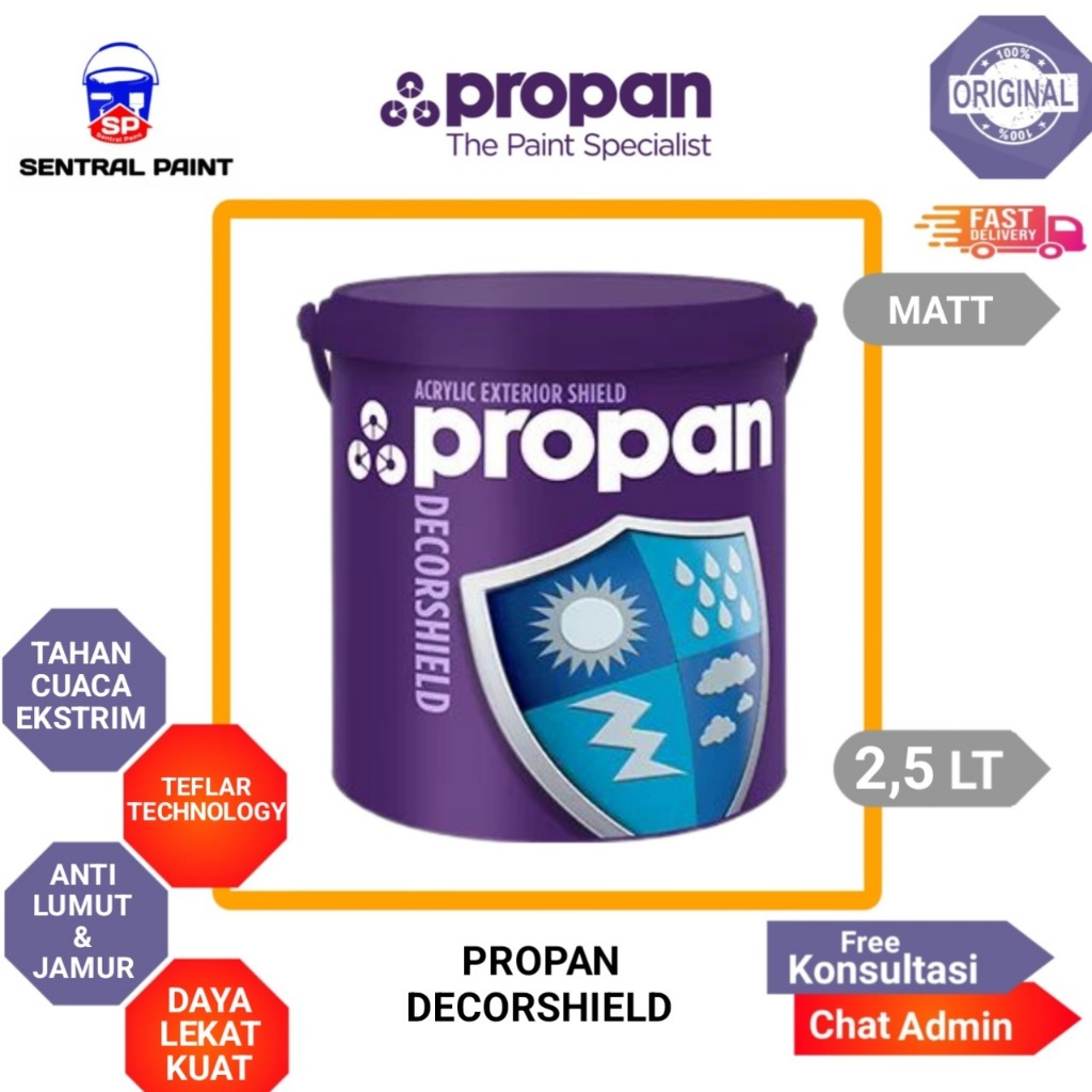 Jual CAT TEMBOK PROPAN DECORSHIELD 2,5 LT CAT TINTING EXTERIOR (READY ...