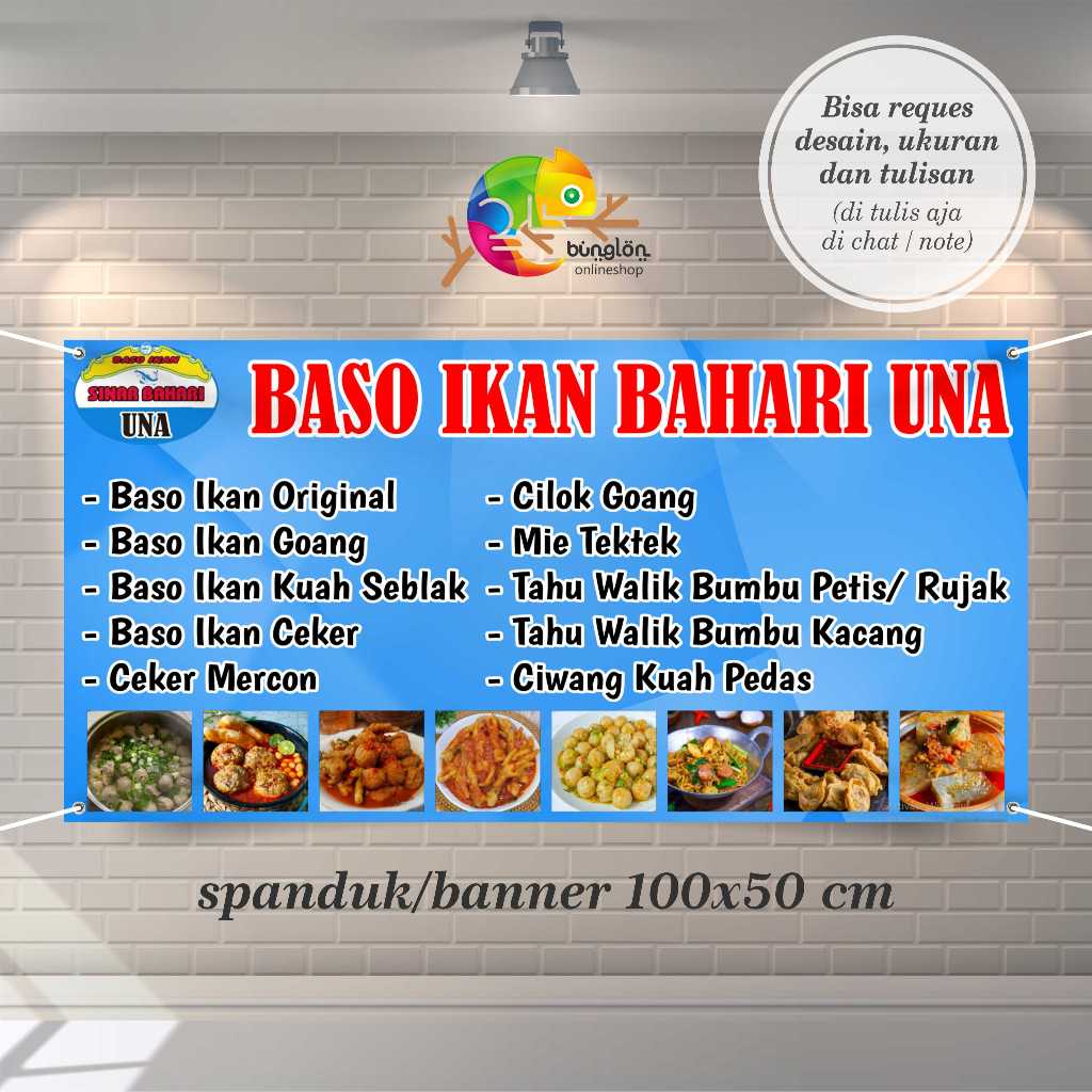 Jual Cetak Spanduk Banner Baso Ikan Bahari | Shopee Indonesia