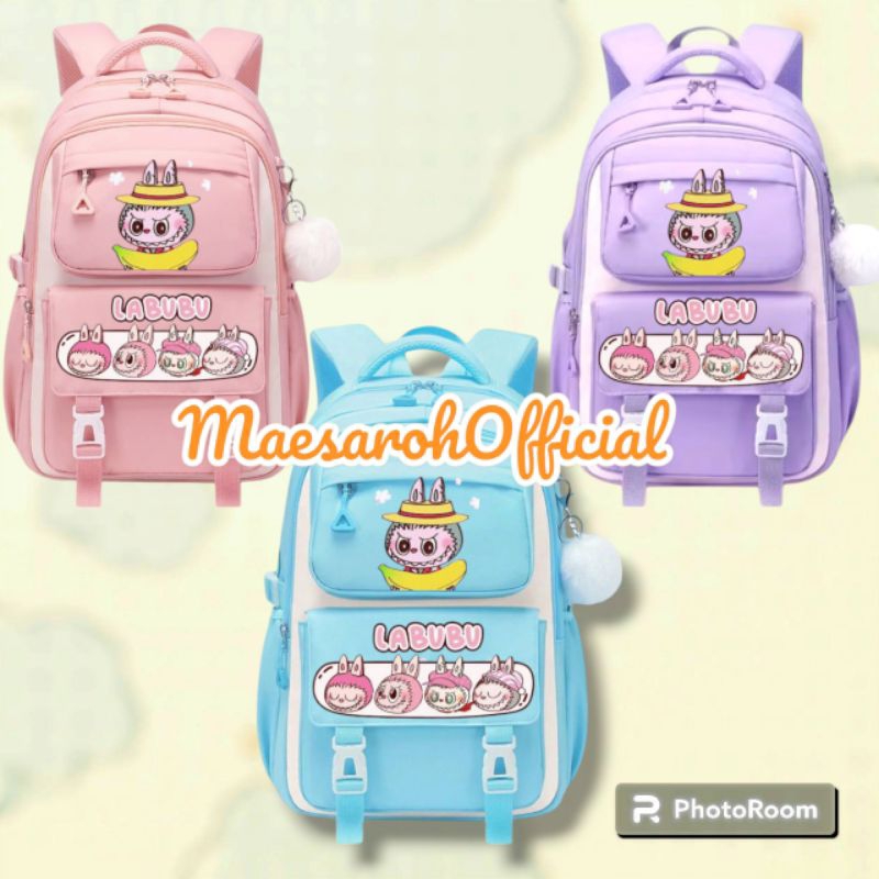 Jual Tas Ransel Anak Perempuan LABUBU Kuromi Bags Tas Sekolah Anak SD Free Botol Minum Nano ...