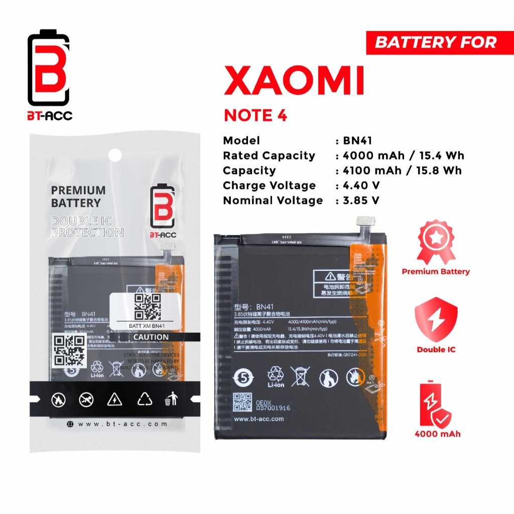 Jual [BT-ACC] Battery Baterai Batre Xiaomi Redmi Note 4 Redmi BN41 Original | Shopee Indonesia