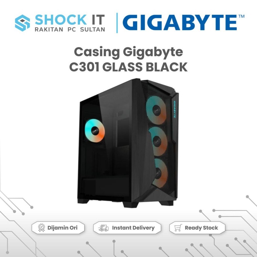 Jual Casing PC Gigabyte C301 Glass Black - Mid Tower Gaming Case ...