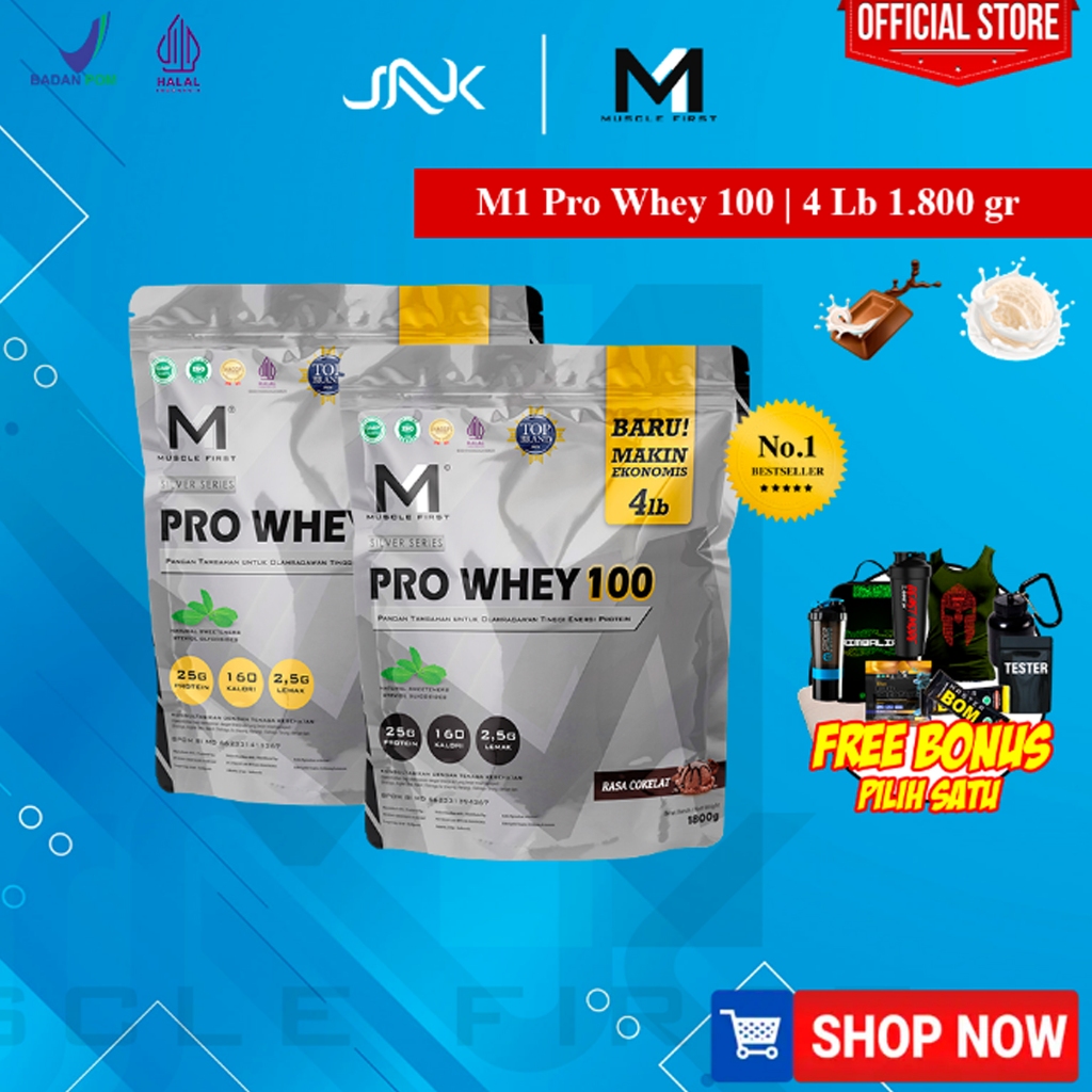 Jual M1 Muscle First Pro Whey 100 4 lb | whey protein 1800gr Prowhey ...