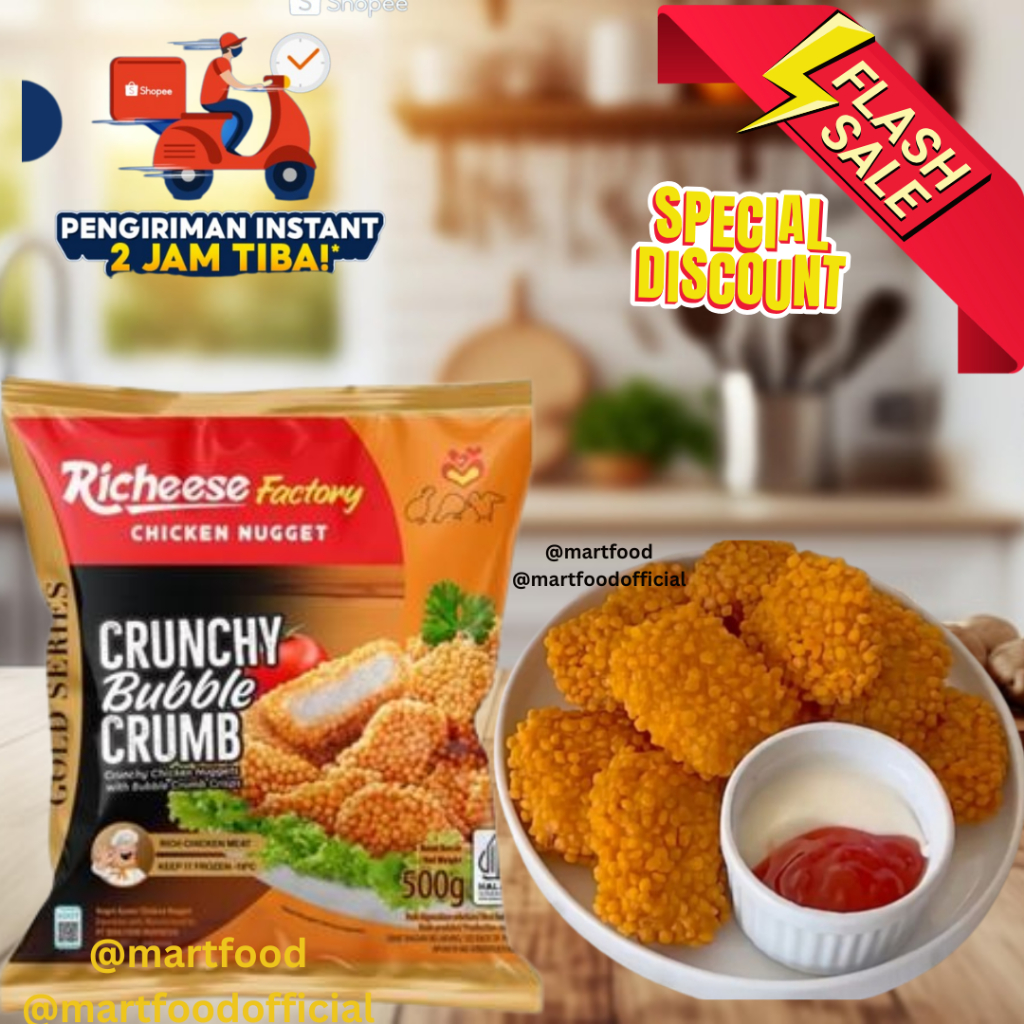 Jual VIRAL Crunchy Bubble Crumb 500gr Chicken Nugget Richeese Factory ...