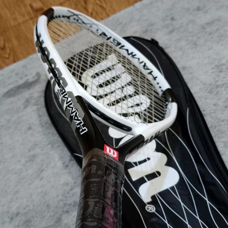 Jual Raket Tenis Lapangan Wilson Carbon Import Plus Sudah Terpasang ...