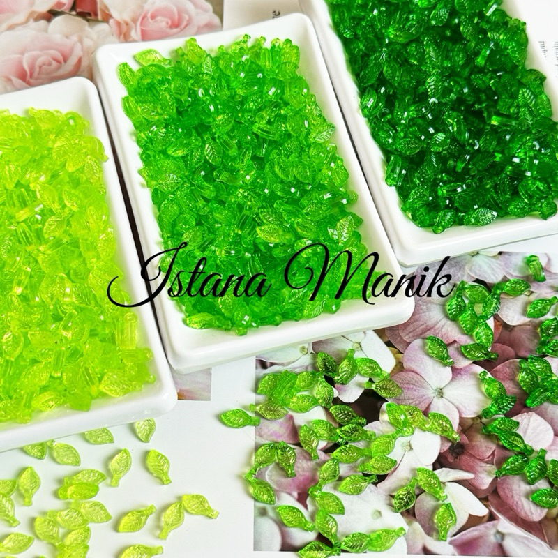 Jual Manik Mote Daun Mini Akrilik Daun Mini Gantung (15gr) | Shopee ...
