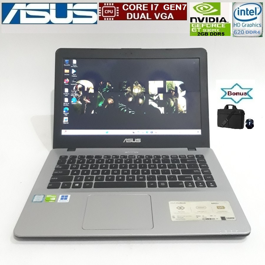Jual LAPTOP SPEK TINGGI ASUS CORE I7 GEN7 DUAL VGA RAM 8GB SSD 256GB | Shopee Indonesia