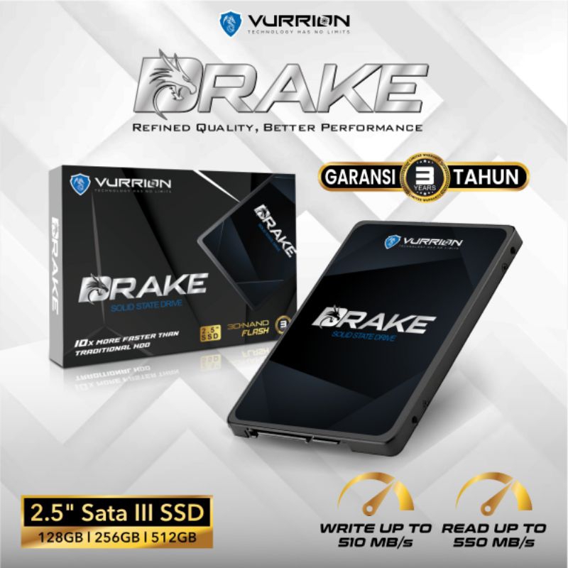 Jual SSD VURRION DRAKE SATA 256GB 2'5 INCH | Shopee Indonesia