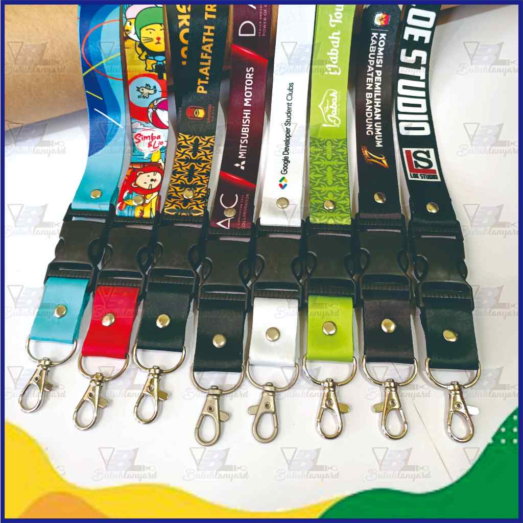 Jual Cetak CUSTOM Tali lanyard 2,5 cm Full Color print sublim full ...