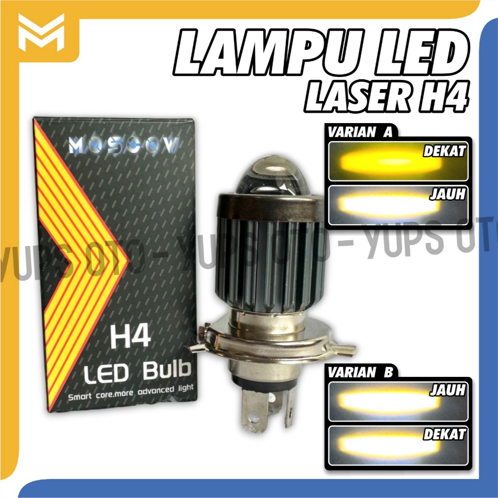 Jual LAMPU DEPAN LAMPU LED UTAMA HEADLAMP MOTOR MOBIL H4 LASER D2 PUTIH KUNING AC DC LED H4 ...