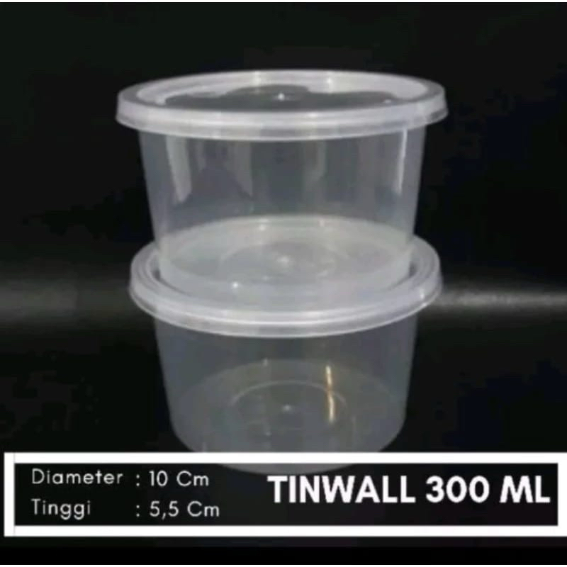 Jual Thinwall Cup 300ml Bulat Alas Datar plus tutup 1 pack isi 25pcs ...