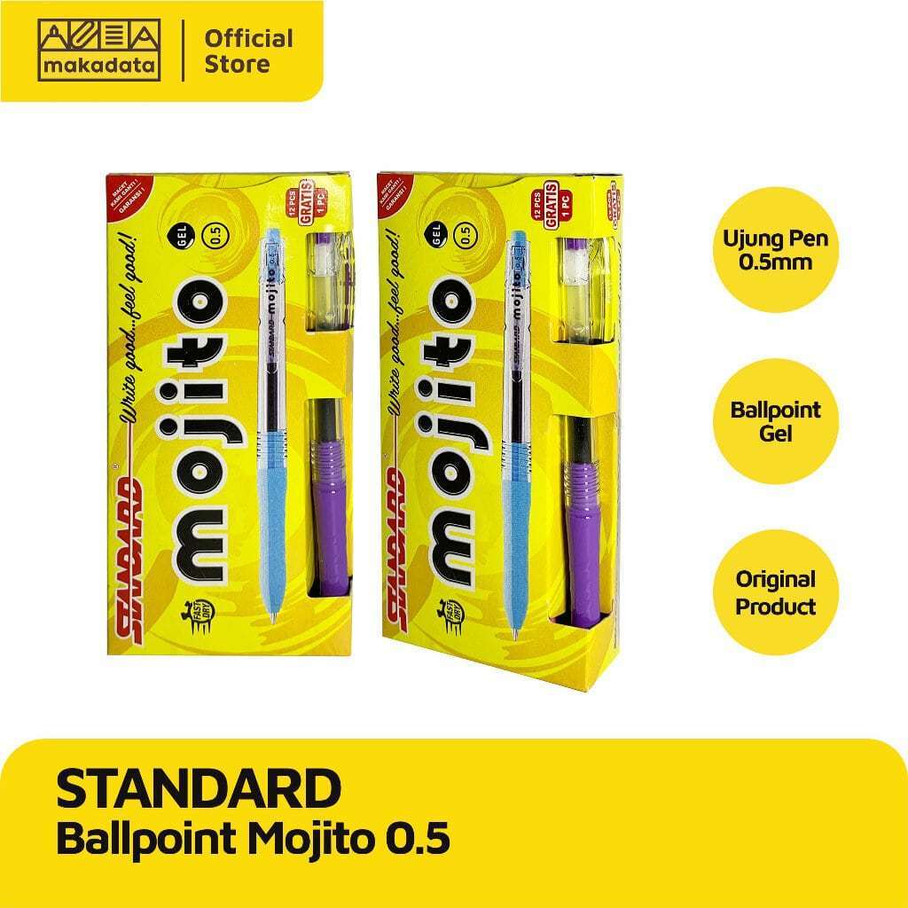 Jual BOLPEN / BALLPOINT / PULPEN STANDARD MOJITO 0.5 MM (1 PCS) MURAH ...