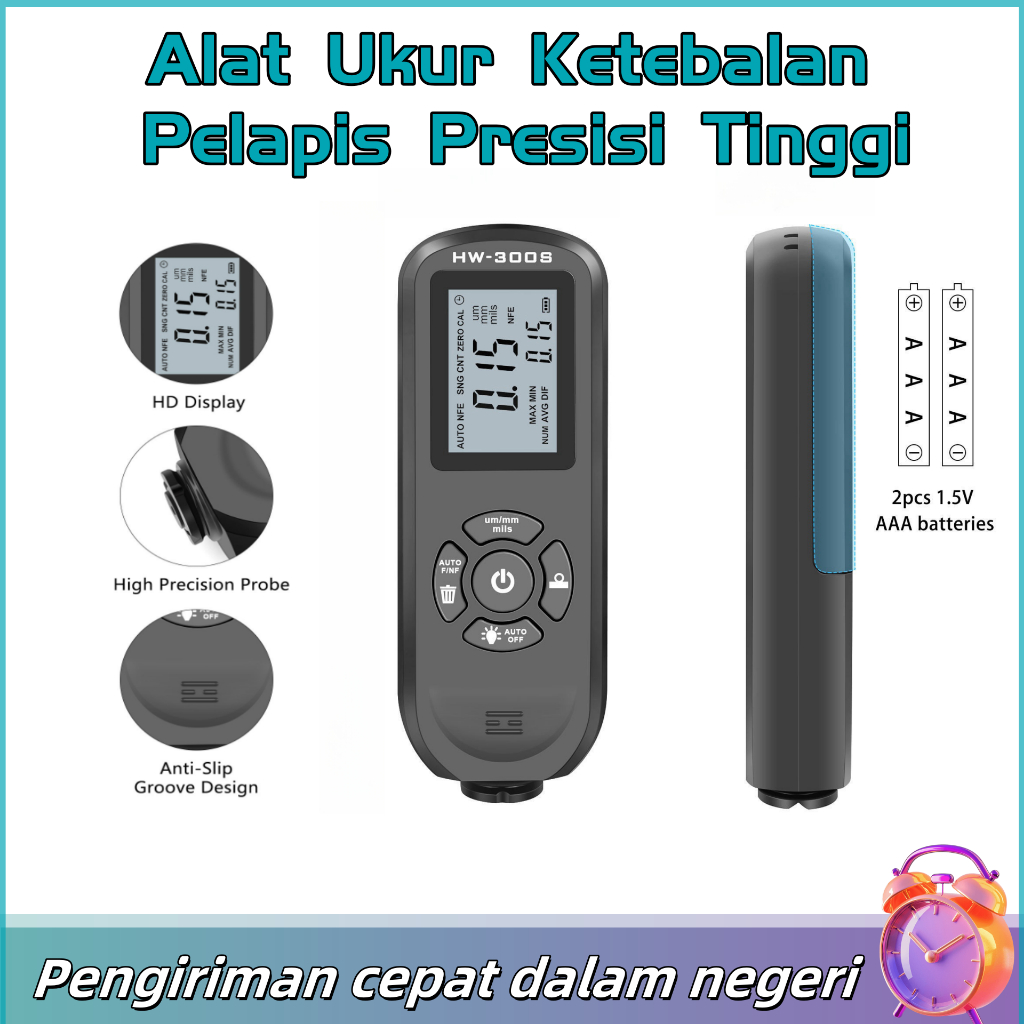 Jual Alat Ukur Ketebalan Lapisan Cat HW-300S Vernis Epoxy Powder Coating Body Plat Kendaraan ...